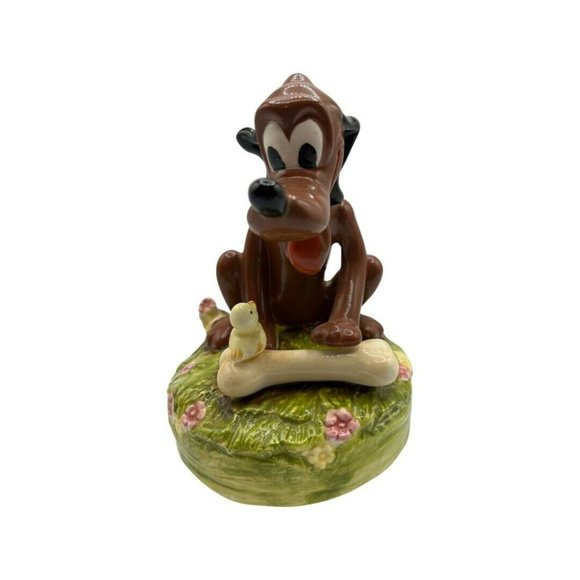 WALT DUSNEY PRODUCTIONS | Accents | Vtg Disney Pluto Moving Music Box ...